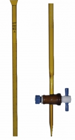 BURETA GRADUADA ÂMBAR COM FUNIL