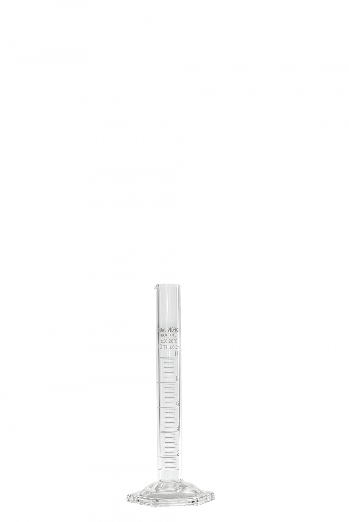 PROVETA DE VIDRO BASE HEXAGONAL DE VIDRO